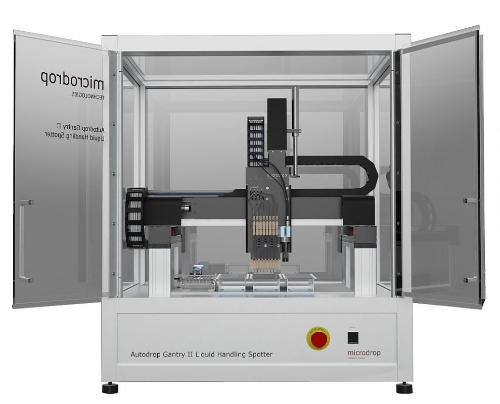 Microarray Printing Biochip Spotting On Autodrop Positioning Systems Microdrop Technologies Gmbh